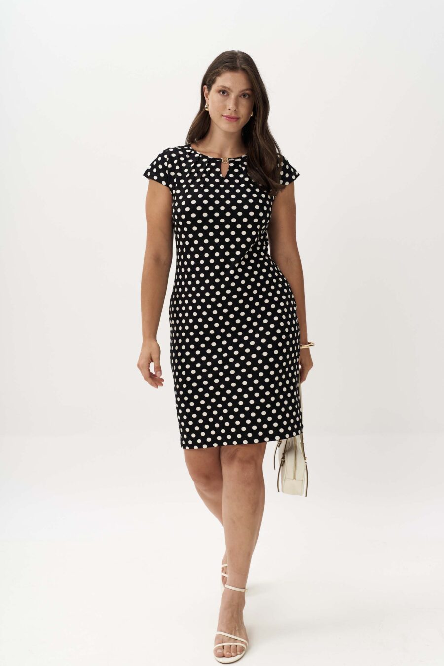 Polka dot dress with a pleat at the neckline - Alexander & Jacob